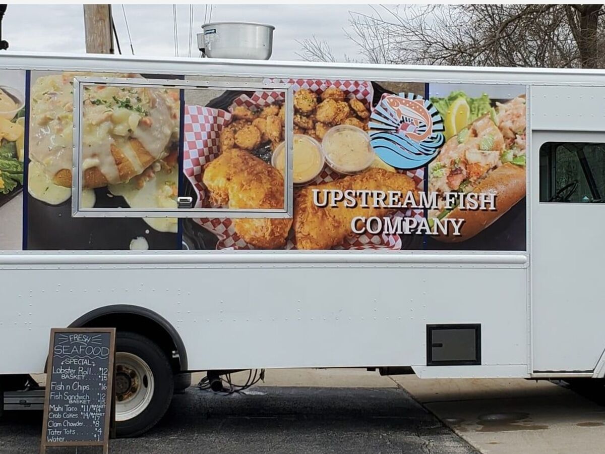 Upstream Fish Company truck makes a stop at Roscoe Village Hall