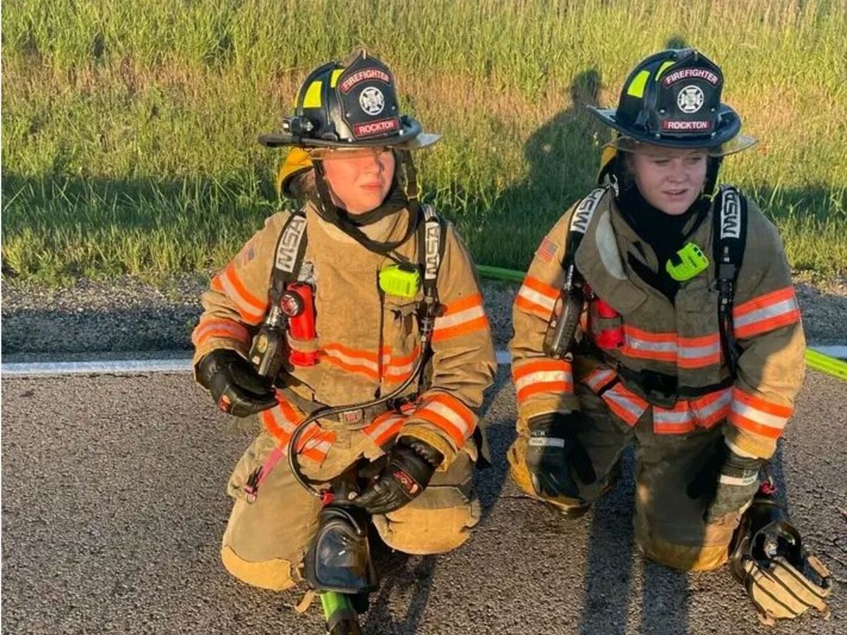 Rockton firefighters quench a pickup truck fire