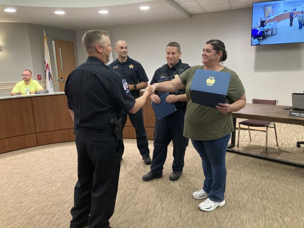 Sergeant Aaron and Kelly Weber recognized for National Night Out leadership