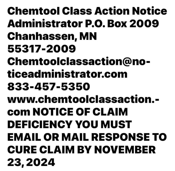 Chemtool deadline is Saturday, Nov. 23, 2024